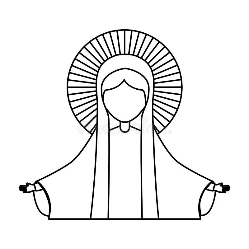 Holy virgin mary icon stock vector. Illustration of christianity - 91921367