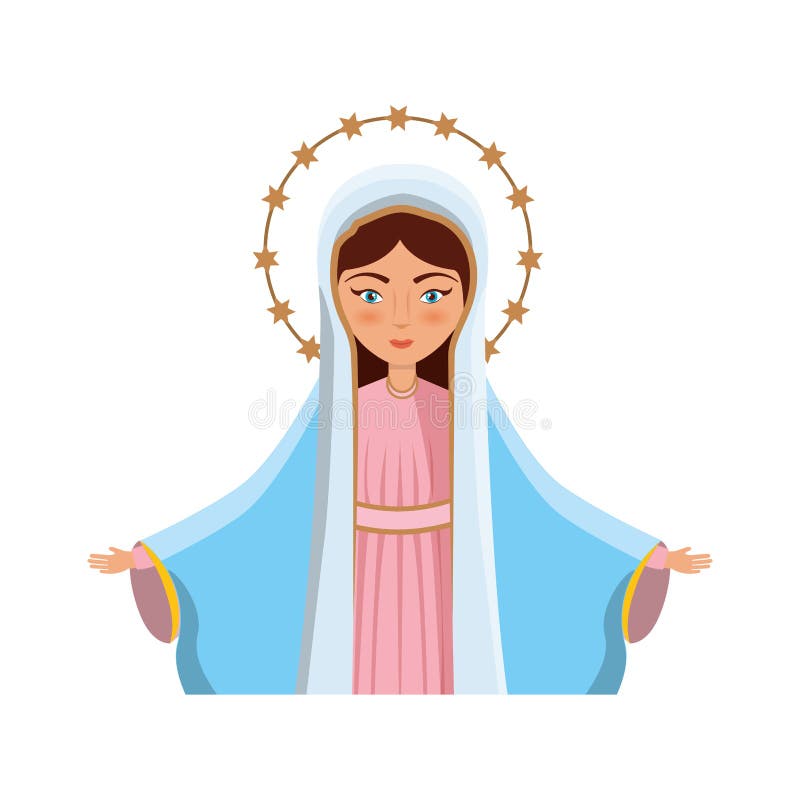 Holy virgin mary icon stock vector. Illustration of christian - 91921377