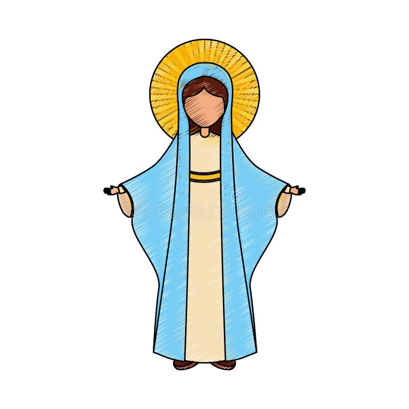 Holy virgin mary icon stock vector. Illustration of beauty - 91921478