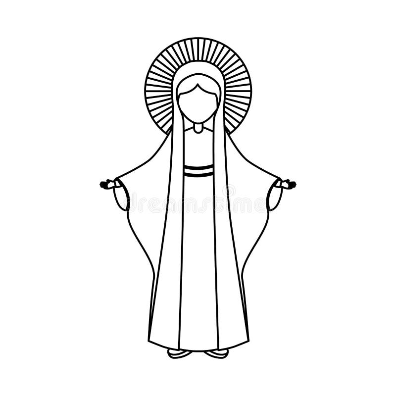 Holy virgin mary icon stock vector. Illustration of christianity - 91921573