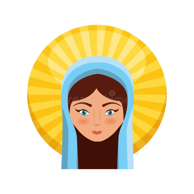 Holy virgin mary icon stock vector. Illustration of prayer - 91921747