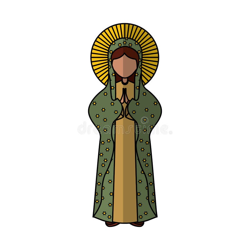 Holy virgin mary icon stock vector. Illustration of catholic - 91921795