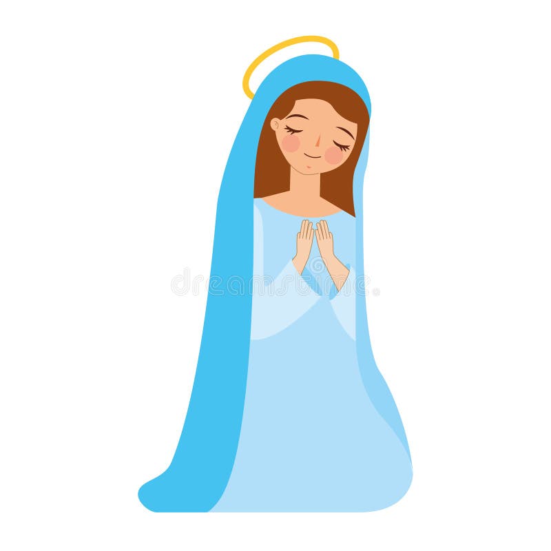 Holy virgin mary cartoon stock vector. Illustration of pray - 268777057