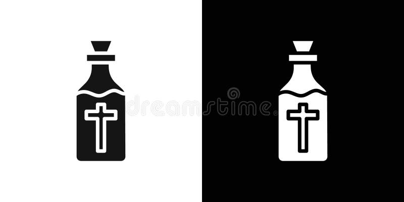 Holy Water Bottle Icon Flat Vector Set Outline Stock Vector ...