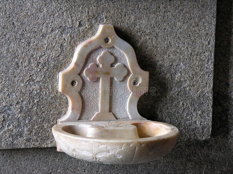 Holy water sink stock image. Image of bowl, religious, closeup - 758755