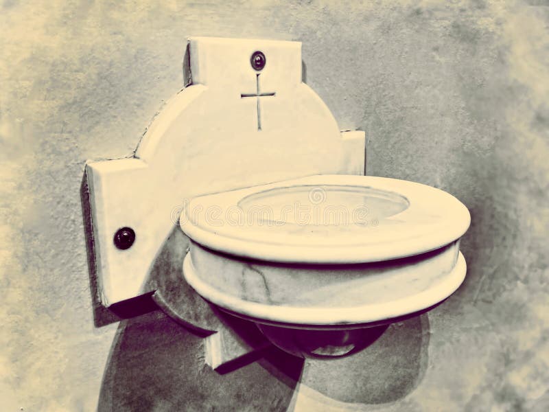 Holy Water Stoup Aspersorium Basin Vessel Bowl Stock Photo - Image of ...
