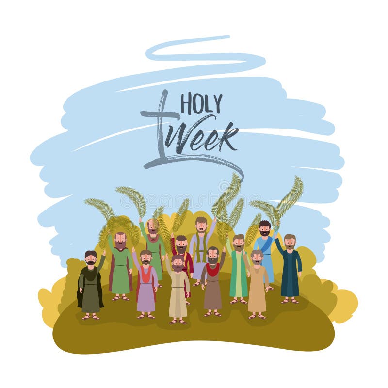 Holy week biblical scene stock vector. Illustration of landscape ...