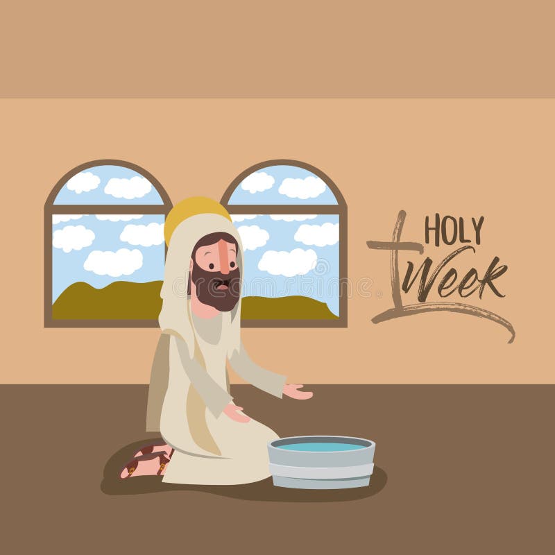 Holy week biblical scene stock vector. Illustration of faith - 109706197
