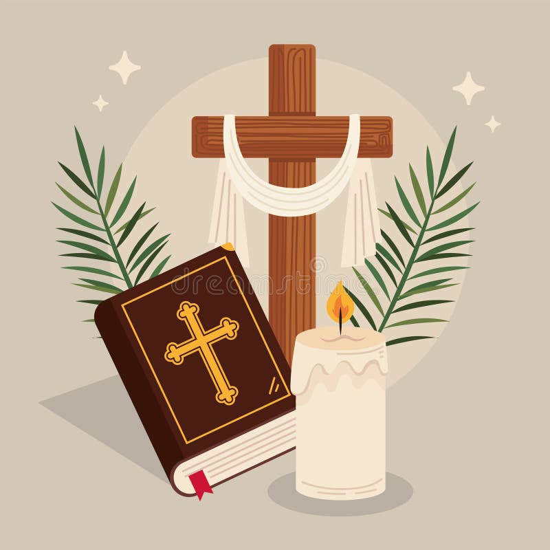 Holy Week Concept Flat Style Stock Vector - Illustration of wooden, holy: 362583088