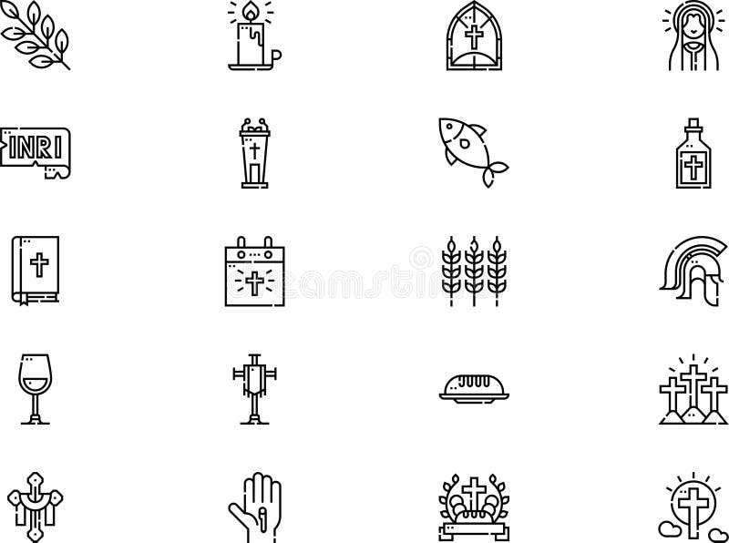Holy Week Icons Collection is a Vector Illustration with Editable ...