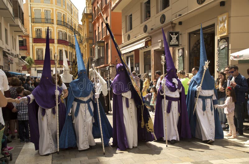 Holy Week Procession in Malaga, Spain. Editorial Stock Image - Image of ...