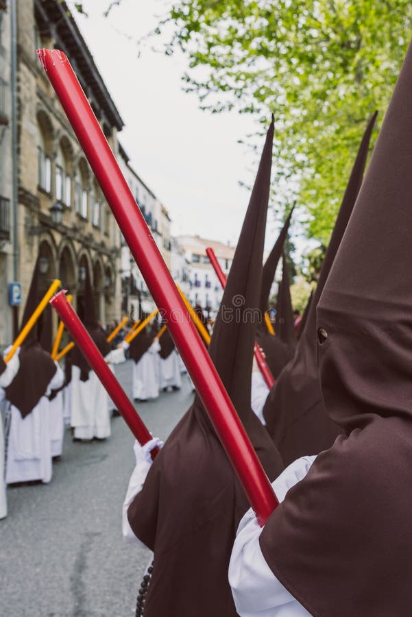 Holy Week Procession with Nazarenes, Holy Week Stock Image - Image of ...