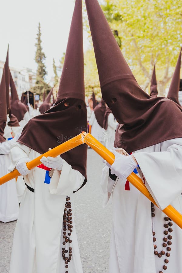 Holy Week Procession with Nazarenes, Holy Week Stock Photo - Image of ...