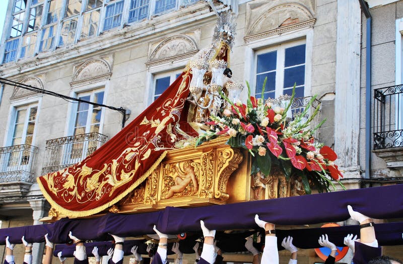 Holy Week Procession of the Virgin through the Streets of the Town ...