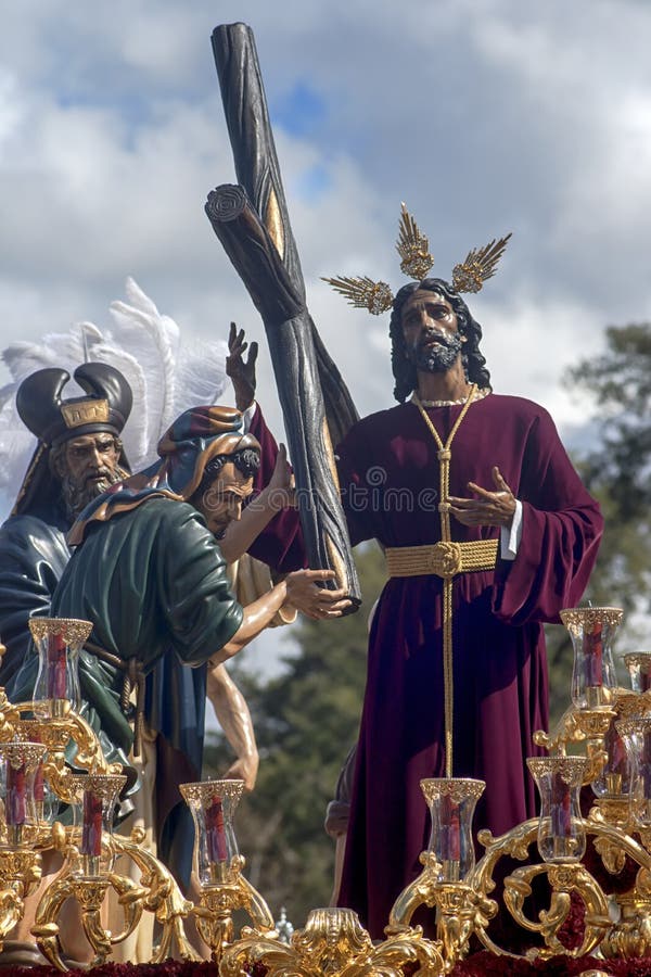 Holy Week in Seville, Brotherhood of Peace Stock Image - Image of ...