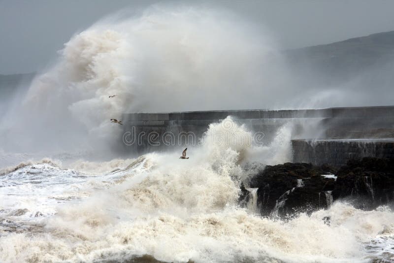 Holyhead Breakwater stock image. Image of irish, stormy - 13673135