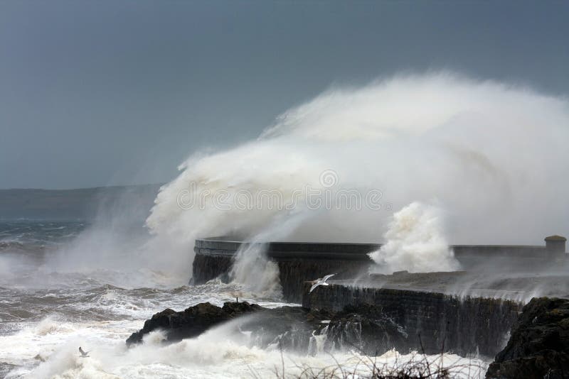 Holyhead Breakwater stock image. Image of stormy, holyhead - 13888173