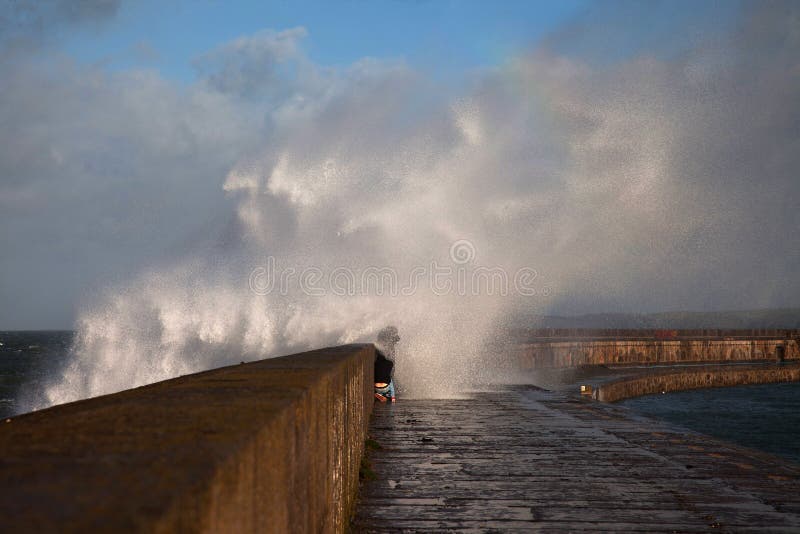 Holyhead Breakwater stock image. Image of stormy, holyhead - 13888173