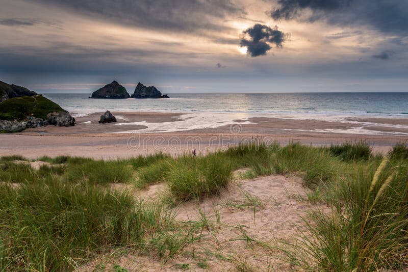 Holywell bay stock image. Image of coast, horizon, hollywell - 149721011