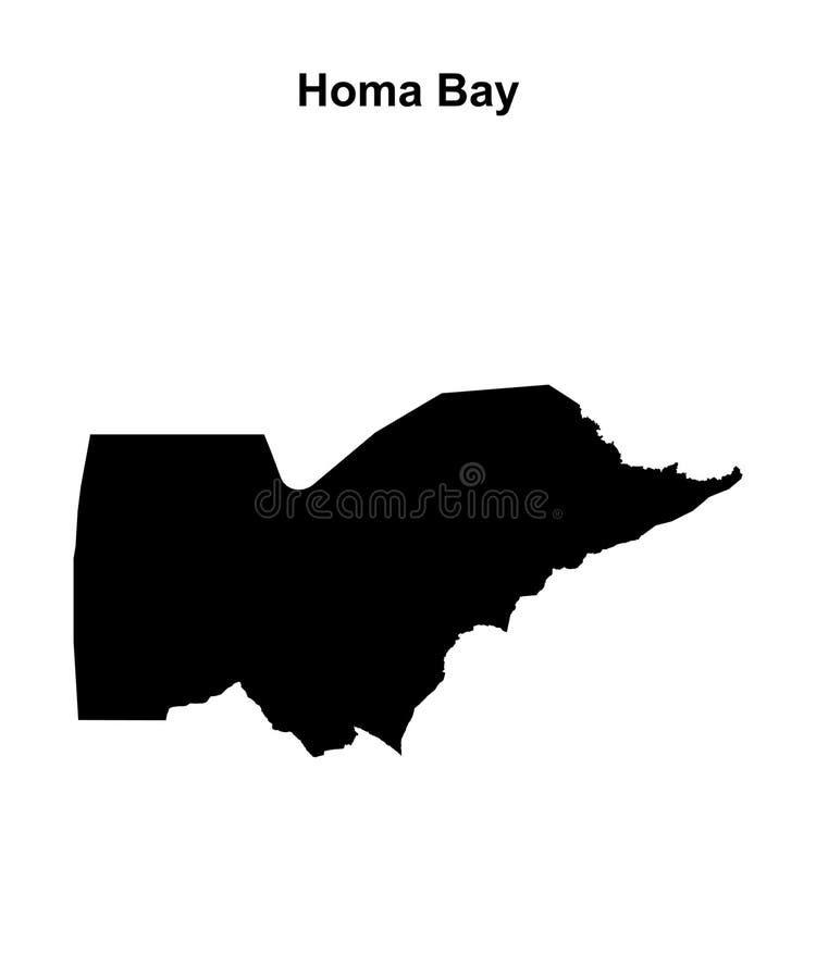 Homa Bay outline map stock vector. Illustration of cartography - 360470221