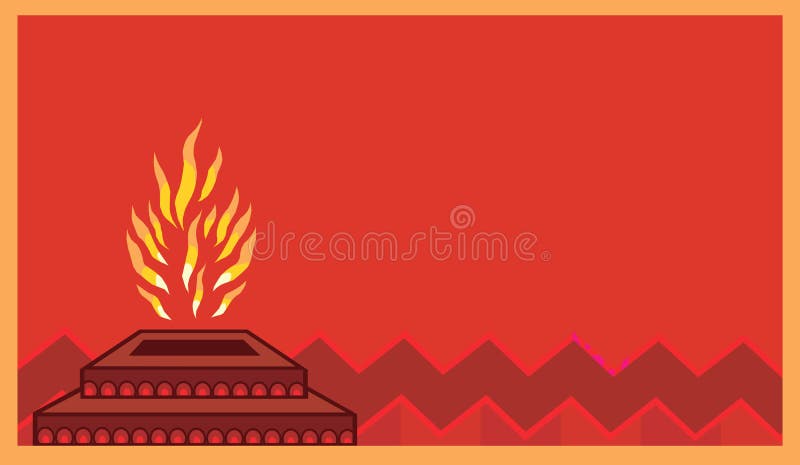 Homa with flames stock vector. Illustration of sculpture - 3493950