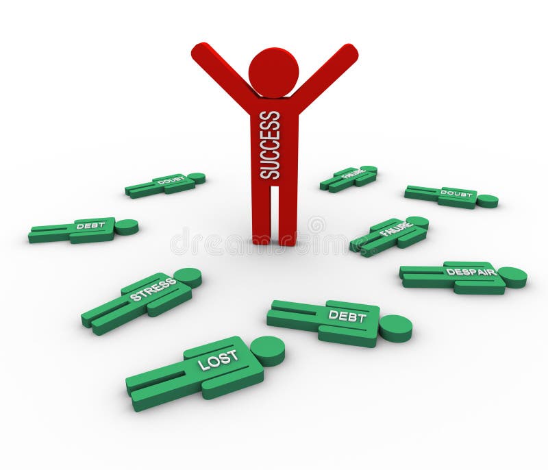 Hombre acertado 3d stock de ilustración. Ilustración de competencia ...