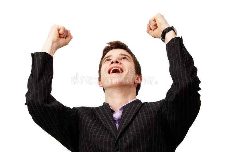 Hombre afortunado imagen de archivo. Imagen de exultar - 5012891
