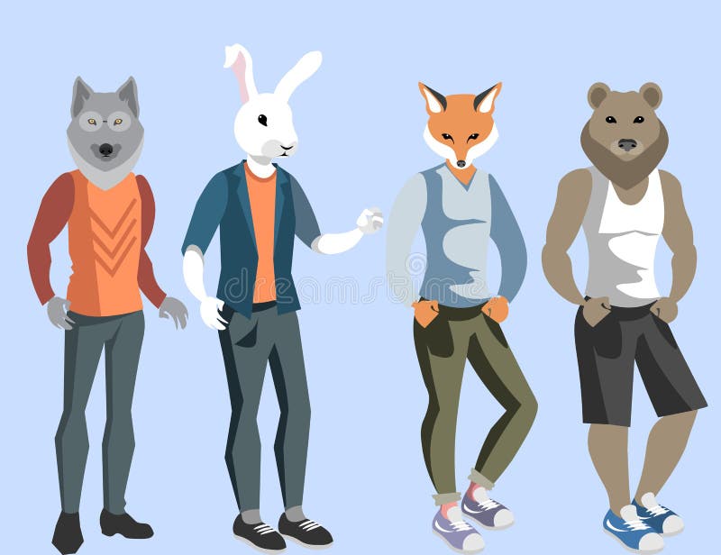Hombre Antropomorfo De Los Animales Ilustración del Vector ...