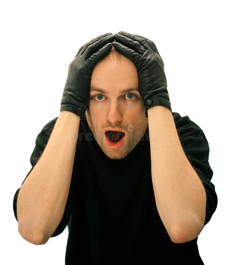 Hombre asustado imagen de archivo. Imagen de boca, susto - 13615931