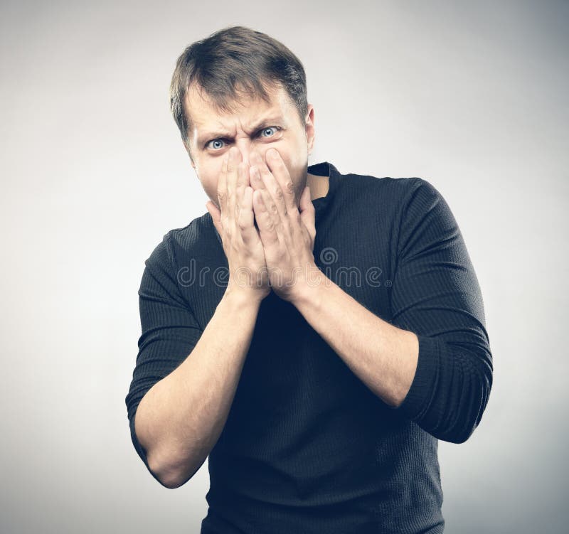 Hombre asustado imagen de archivo. Imagen de choque, facial - 28804321