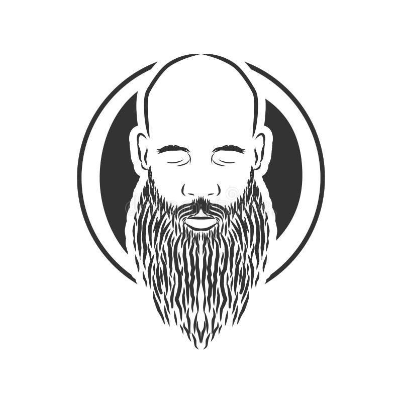 Hombre Calvo Con Barba, Vectorial De Estilo Vintage Ilustración del ...