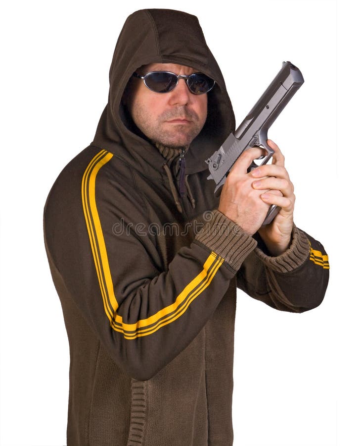 Hombre con el arma imagen de archivo. Imagen de aventurado - 15943583