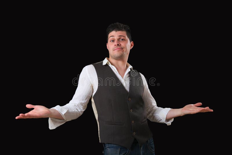 Hombre Con Gesto De La Duda Imagen de archivo - Imagen de contra ...