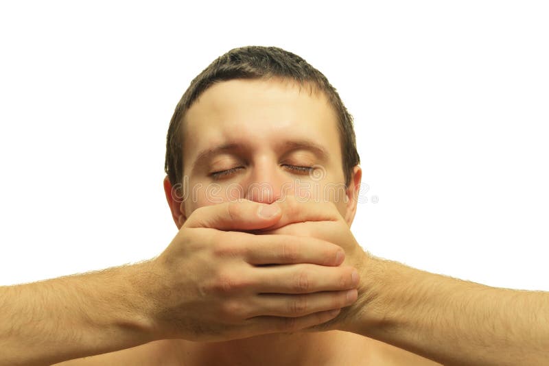 Hombre con la boca cerrada foto de archivo. Imagen de retrato - 21986486