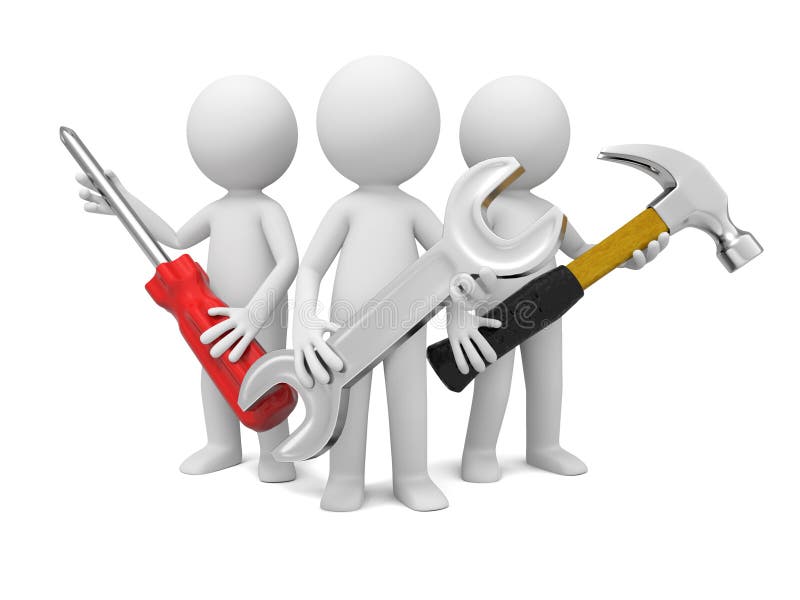 Hombre con la herramienta stock de ilustración. Ilustración de toolbox ...