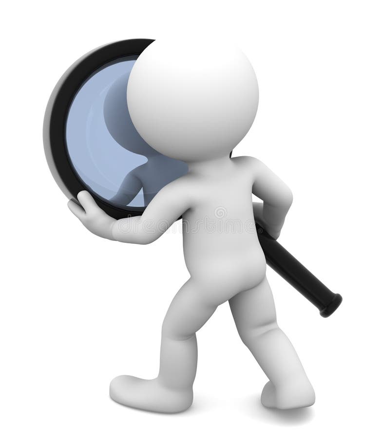 Hombre con la lupa stock de ilustración. Ilustración de lupa - 23499116