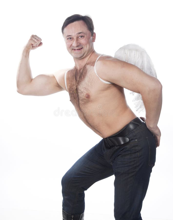 Hombre Con Las Alas Blancas Foto de archivo - Imagen de humano, atleta ...
