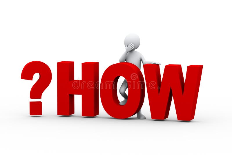 Hombre 3d con palabra cómo stock de ilustración. Ilustración de ...