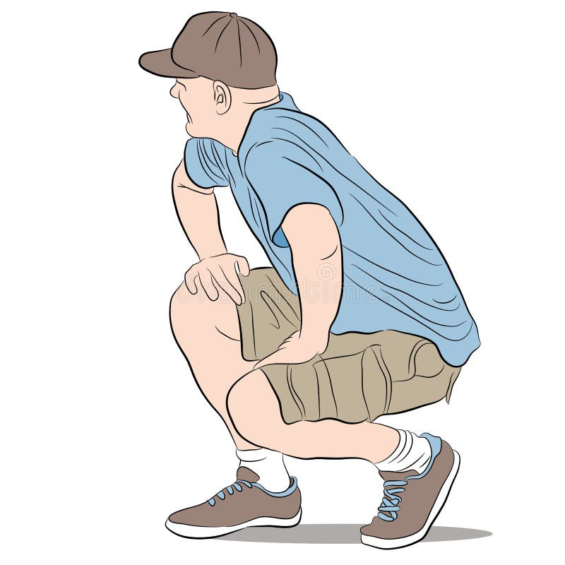 Hombre de arrodillamiento ilustración del vector. Ilustración de vector ...