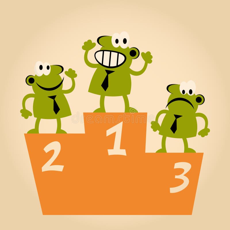 Perdedor Del Ganador Del Personaje De Dibujos Animados Ilustraciones ...