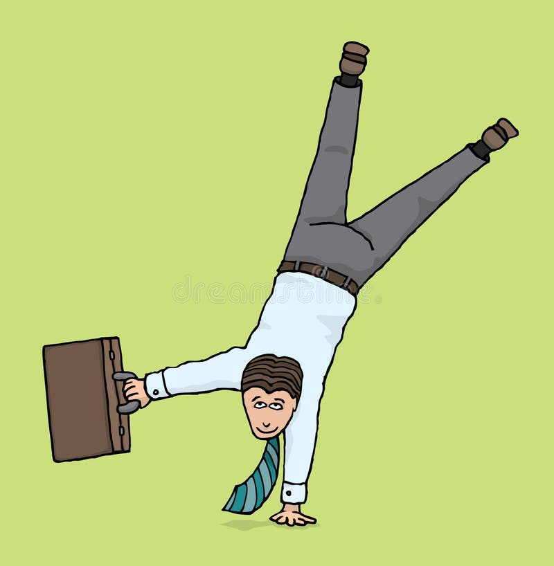Hombre De Negocios ágil/negocio Upside-down Ilustración del Vector ...