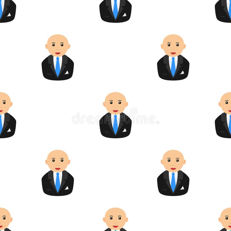 Hombre De Negocios Calvo Avatar Flat Icon En Blanco Ilustración del ...