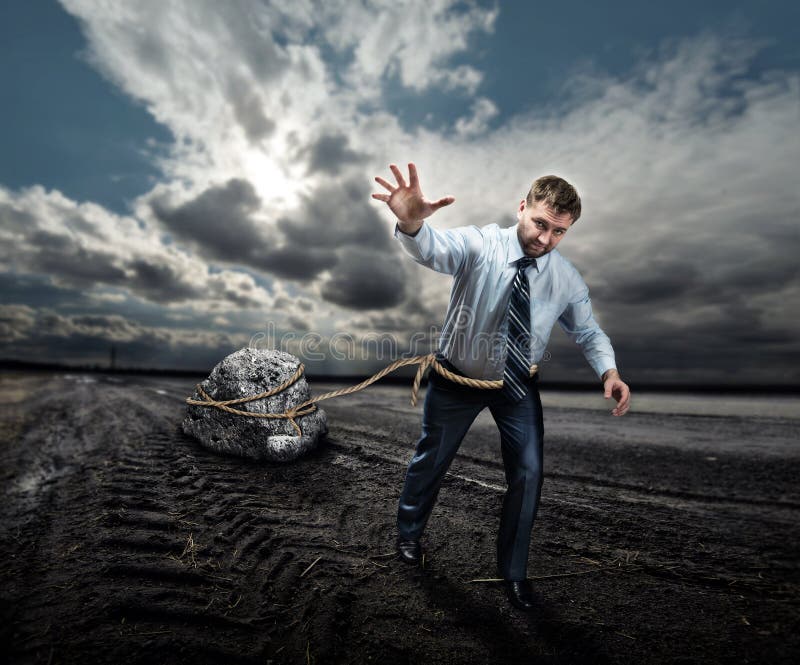 Hombre De Negocios Con Su Carga Imagen de archivo - Imagen de duro ...