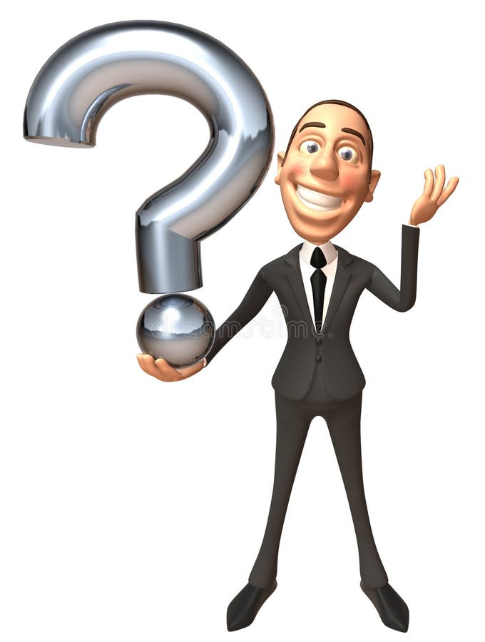 Hombre De Negocios Con Una Pregunta Stock de ilustración - Ilustración ...