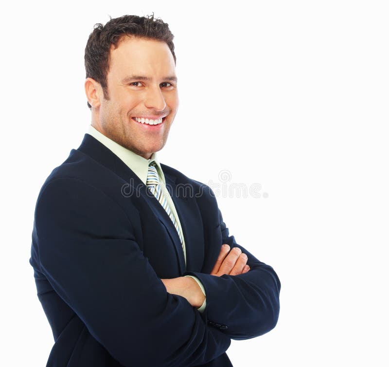 Hombre De Negocios Confidente Aislado Sobre Blanco Foto de archivo ...