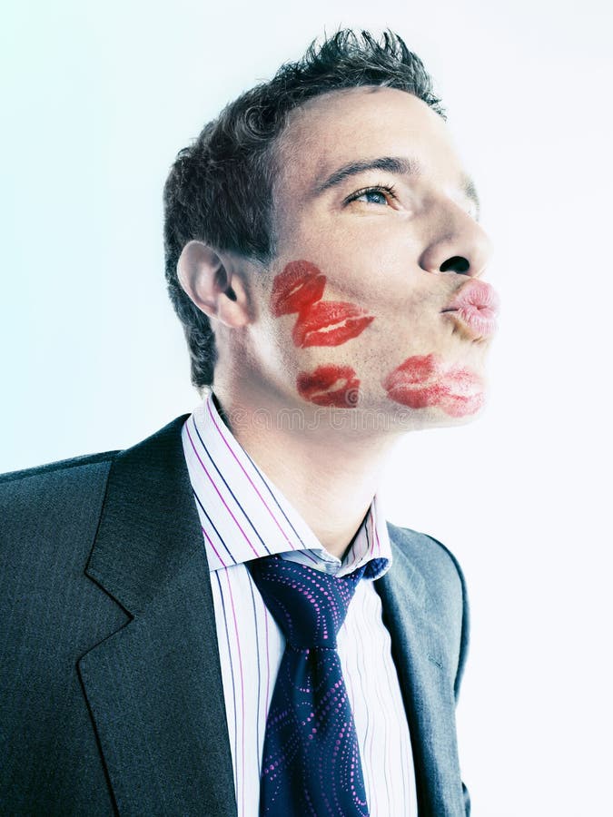 Hombre De Negocios Coqueto Puckering Foto de archivo - Imagen de ...