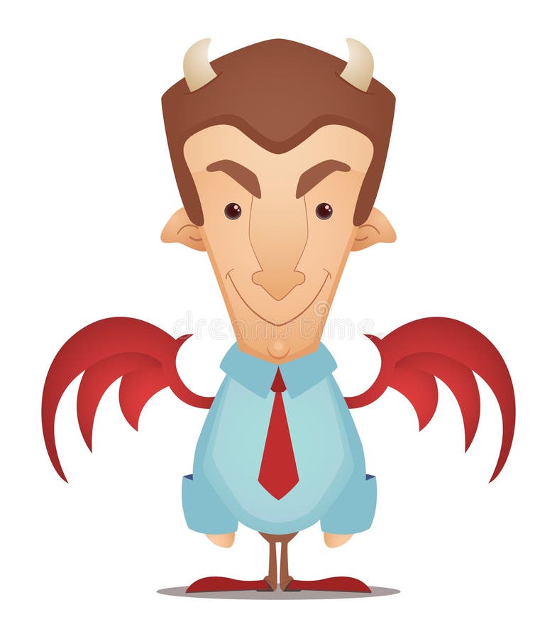 Personaje De Dibujos Animados Del Diablo Ilustración del Vector ...