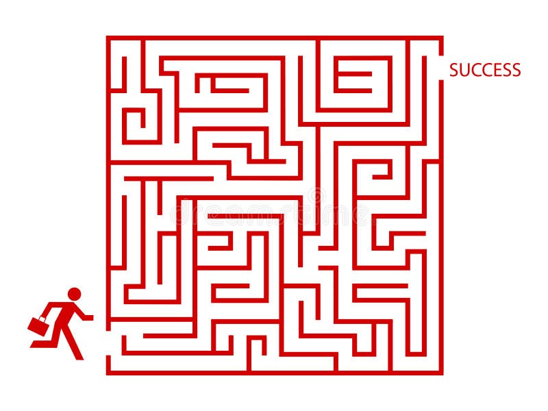 Laberinto rojo ilustración del vector. Ilustración de pierda - 9776121