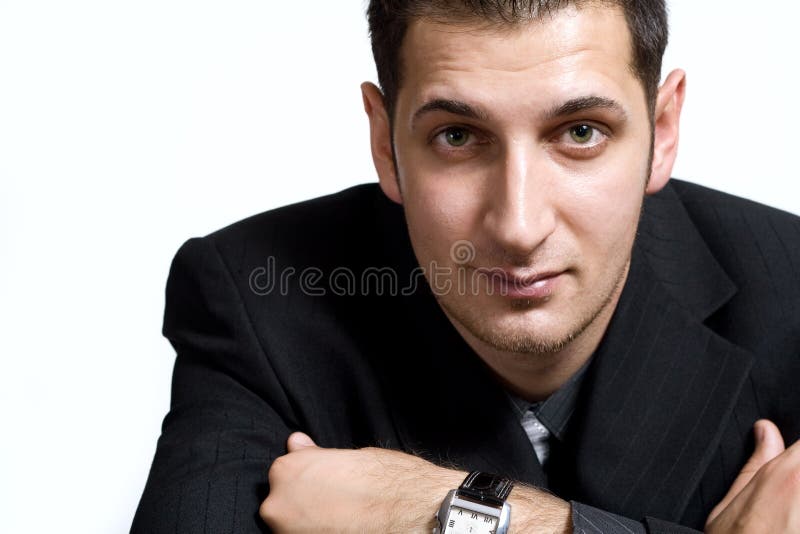 Hombre Joven Contento Confidente Con El Espacio De La Copia Foto de ...