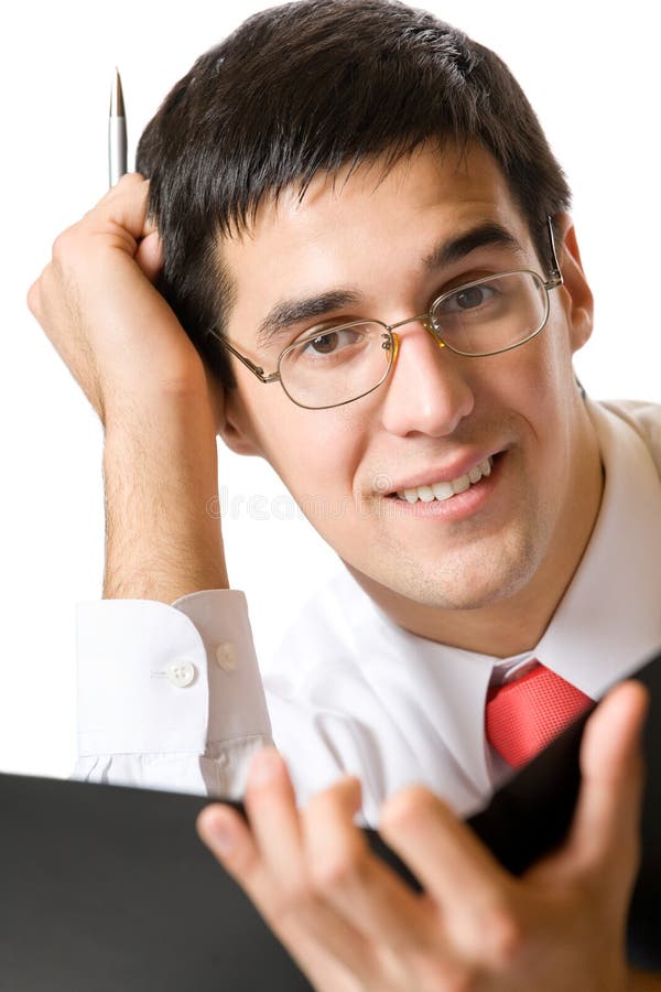 Estudiante U Hombre De Negocios, Presentando Foto de archivo - Imagen ...